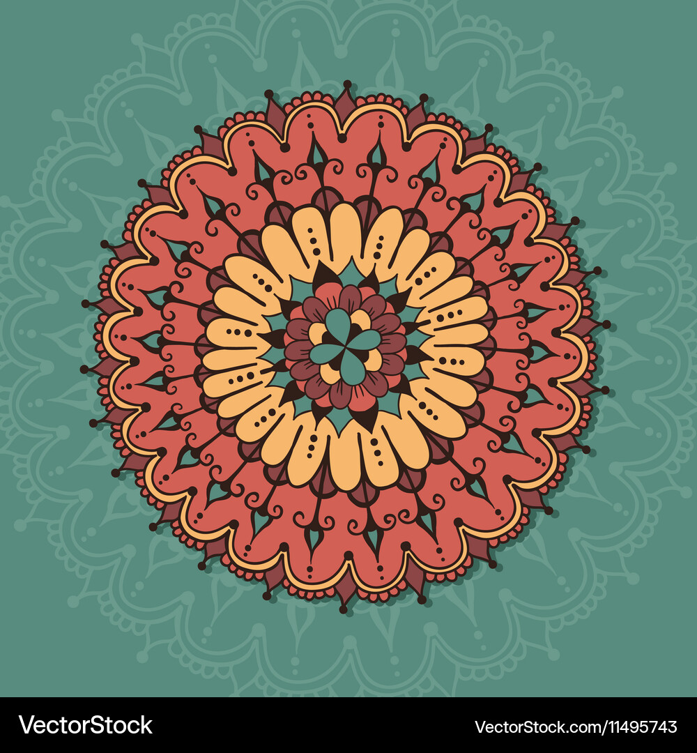 Circular ornamental design template for tattoo Vector Image