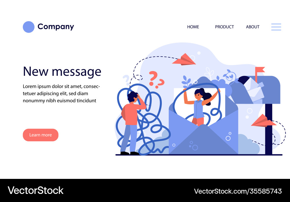 Confused upset couple communicating with email Vector Image