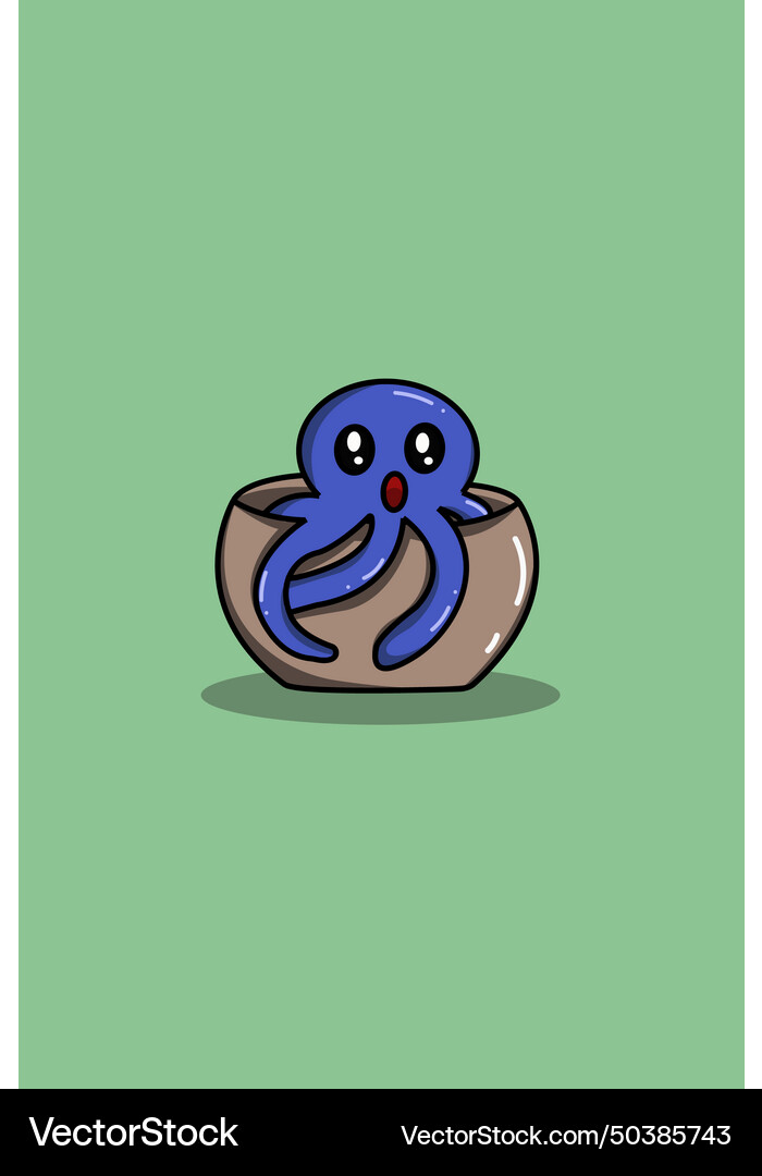 Cute octopus animal cartoon Royalty Free Vector Image