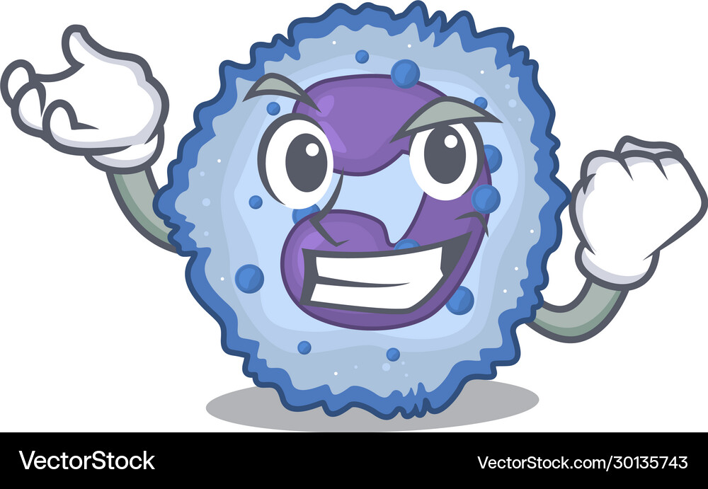 Happy confident successful basophil cell cartoon Vector Image