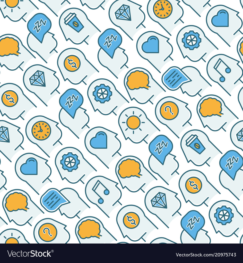 Human thinking seamless pattern Royalty Free Vector Image
