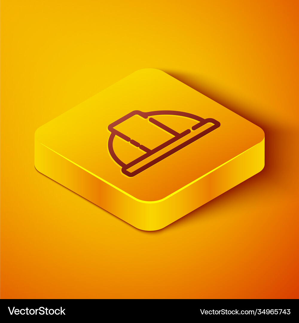 Isometric line worker safety helmet icon isolated Vector Image