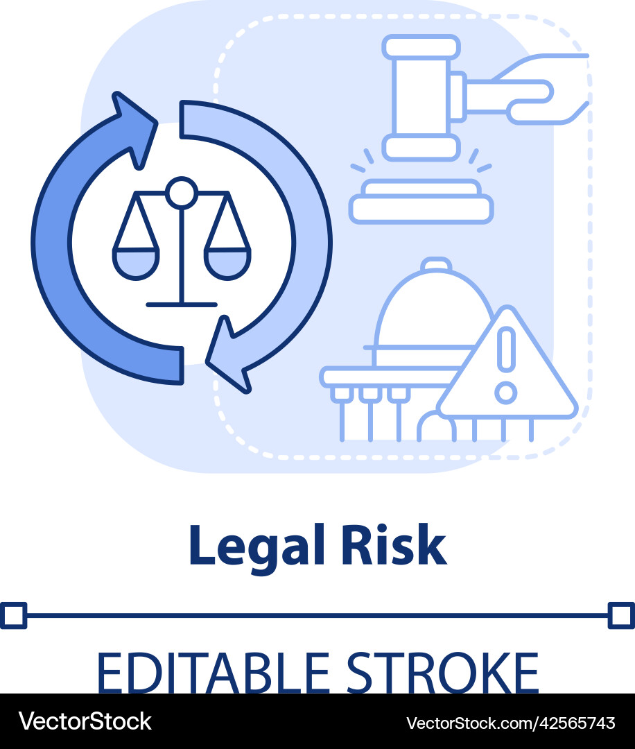 Legal risk light blue concept icon Royalty Free Vector Image