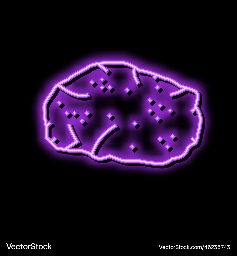 Limestone stone rock neon glow icon Royalty Free Vector