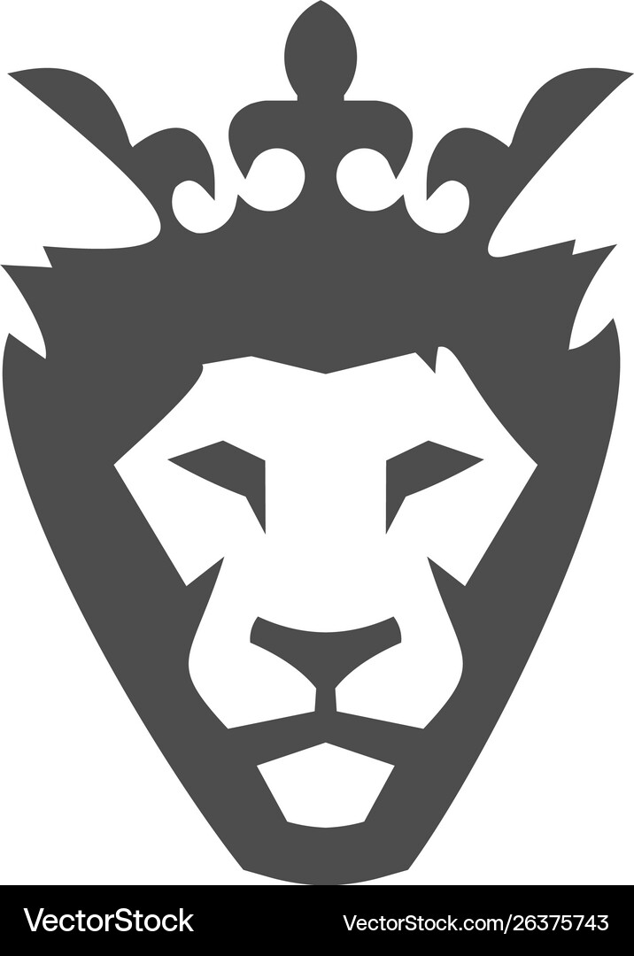 Lion and a crown logo template Royalty Free Vector Image