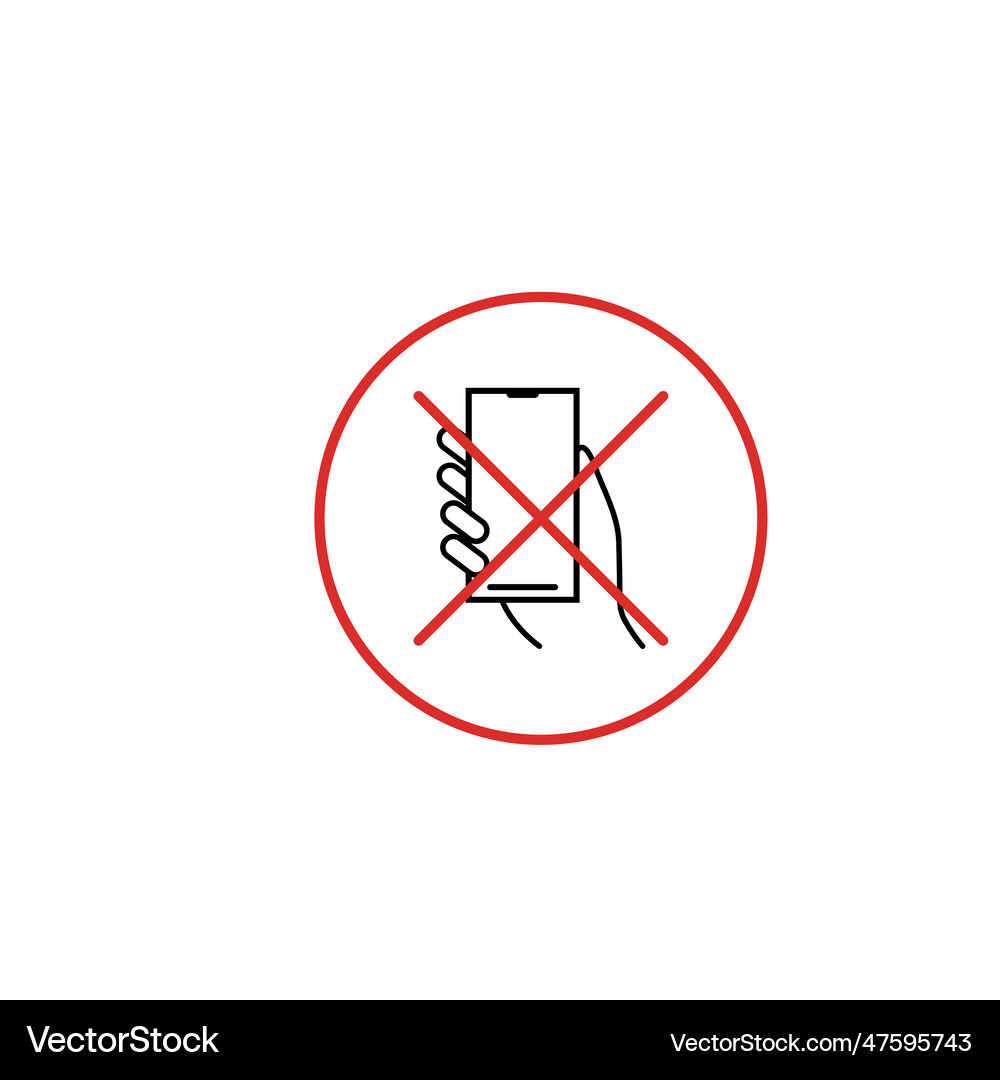 No cell phone sign icon talking and calling Vector Image