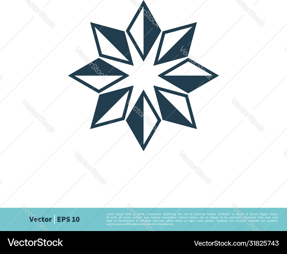 Ornate star icon logo template design eps 10 Vector Image