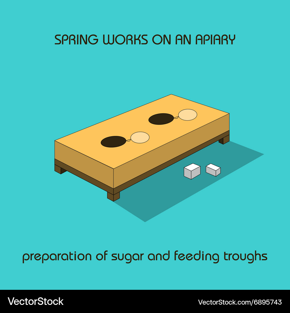 Preparation sugar and feeding troughs spring Vector Image