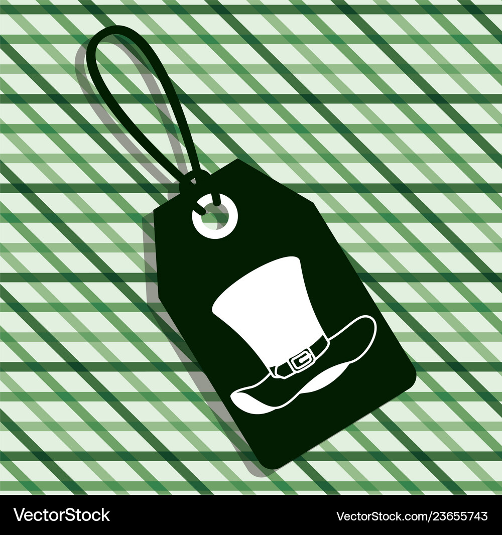 Saint patricks day tag hanging with green Vector Image