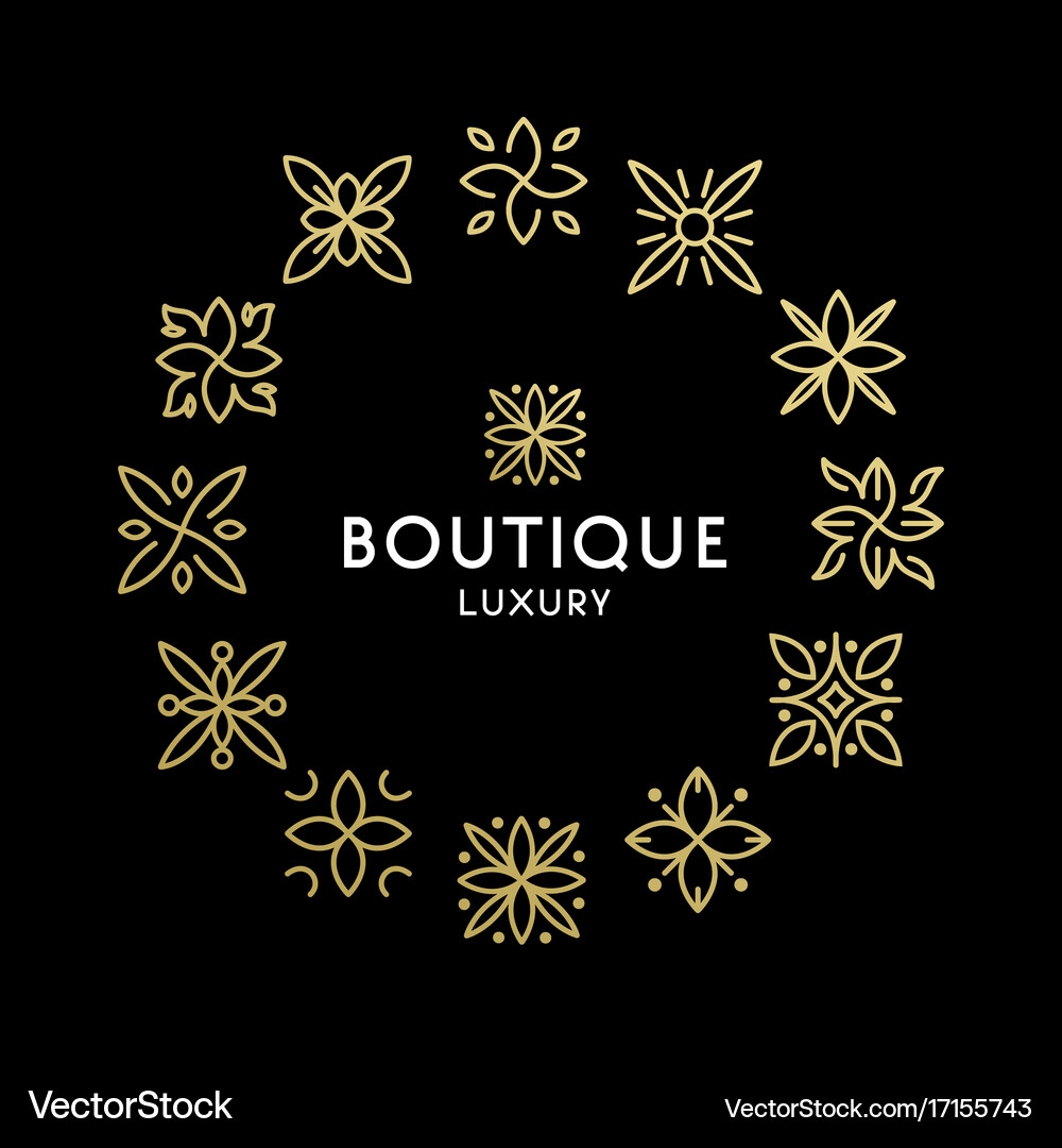 Simple and graceful floral monogram design Vector Image