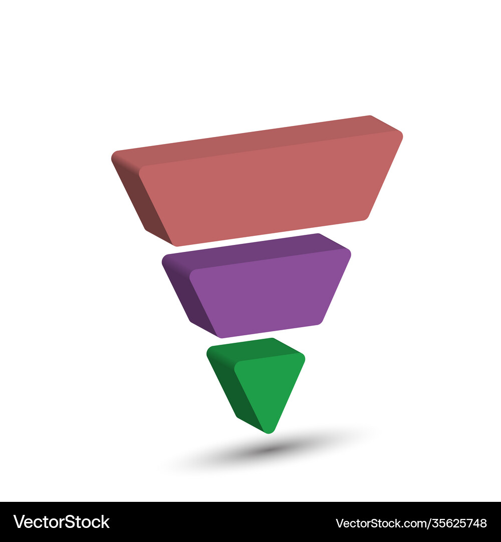 3-part lead generation template marketing pyramid Vector Image