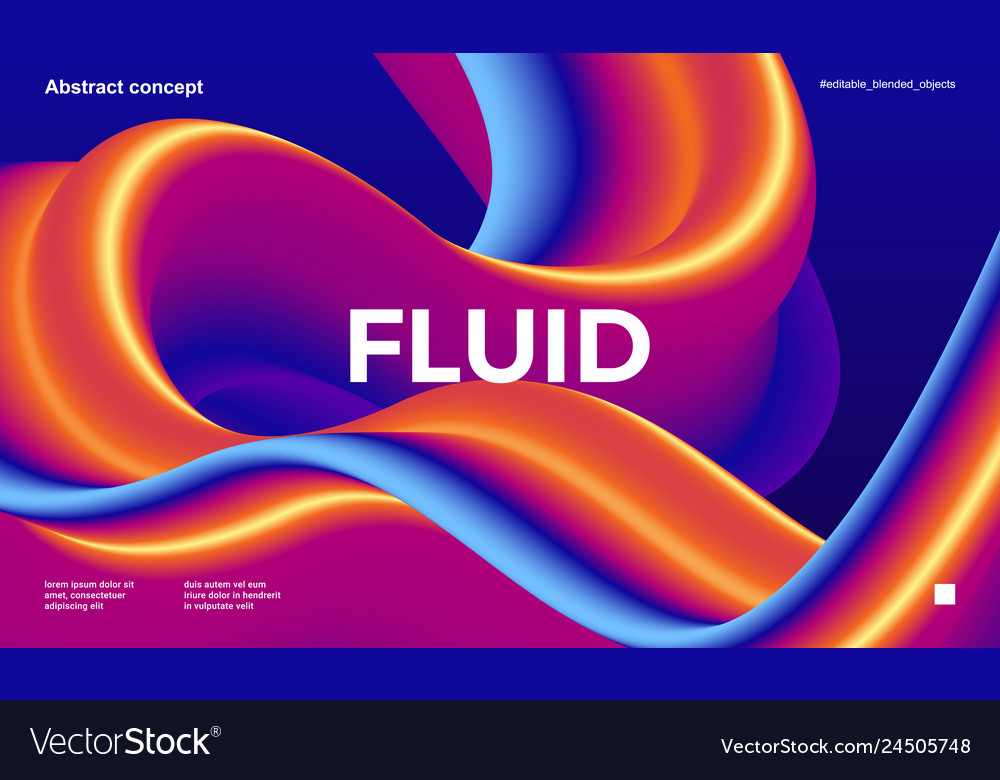 Abstract design template with 3d flow shapes Vector Image