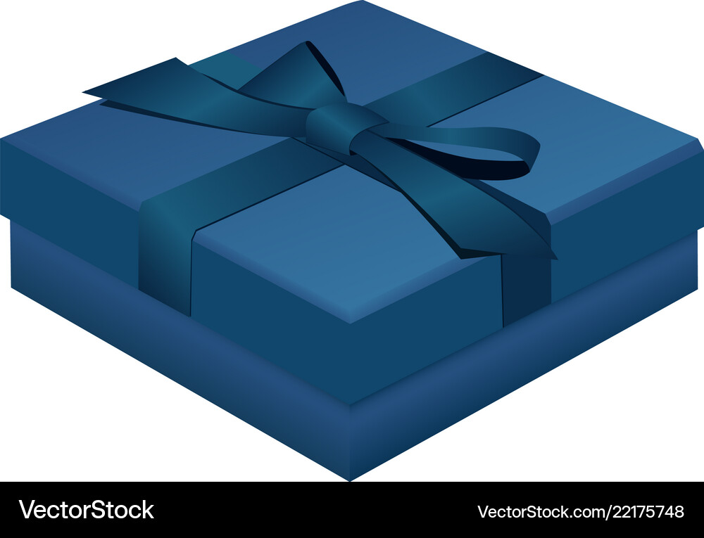 Blue gift box for jewelry Royalty Free Vector Image