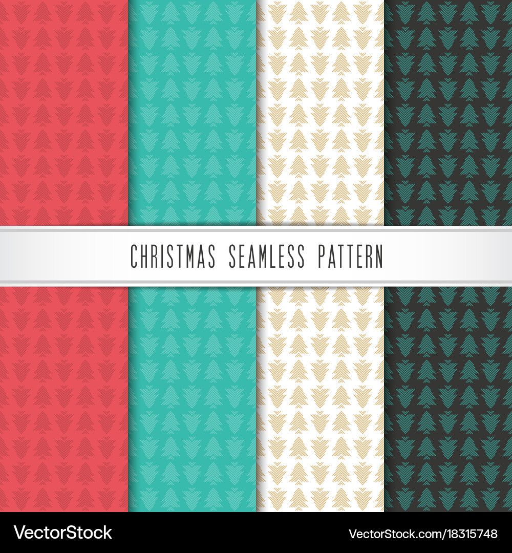 Christmas and happy new year pattern set seamless Vector Image