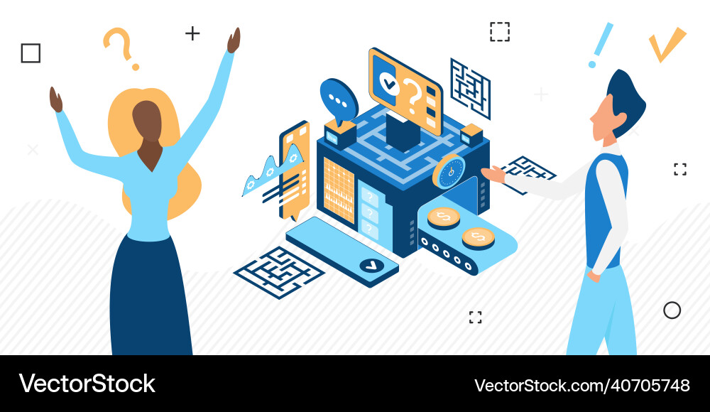 Expert team analyzing success company business Vector Image