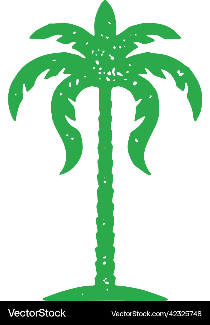 Green tropical palm tree with lush dense foliage Vector Image