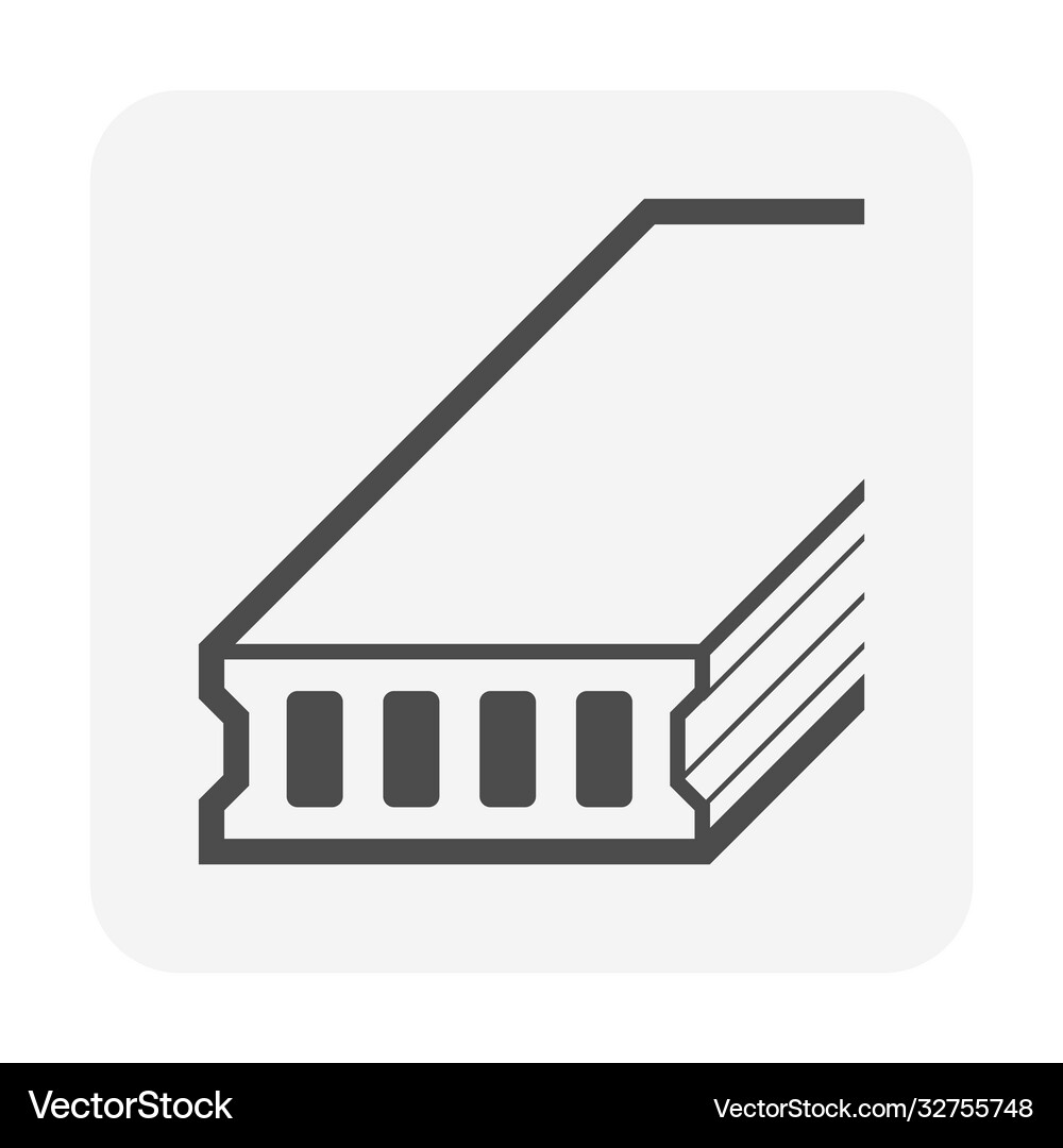 Hollow core concrete slab icon design on white Vector Image