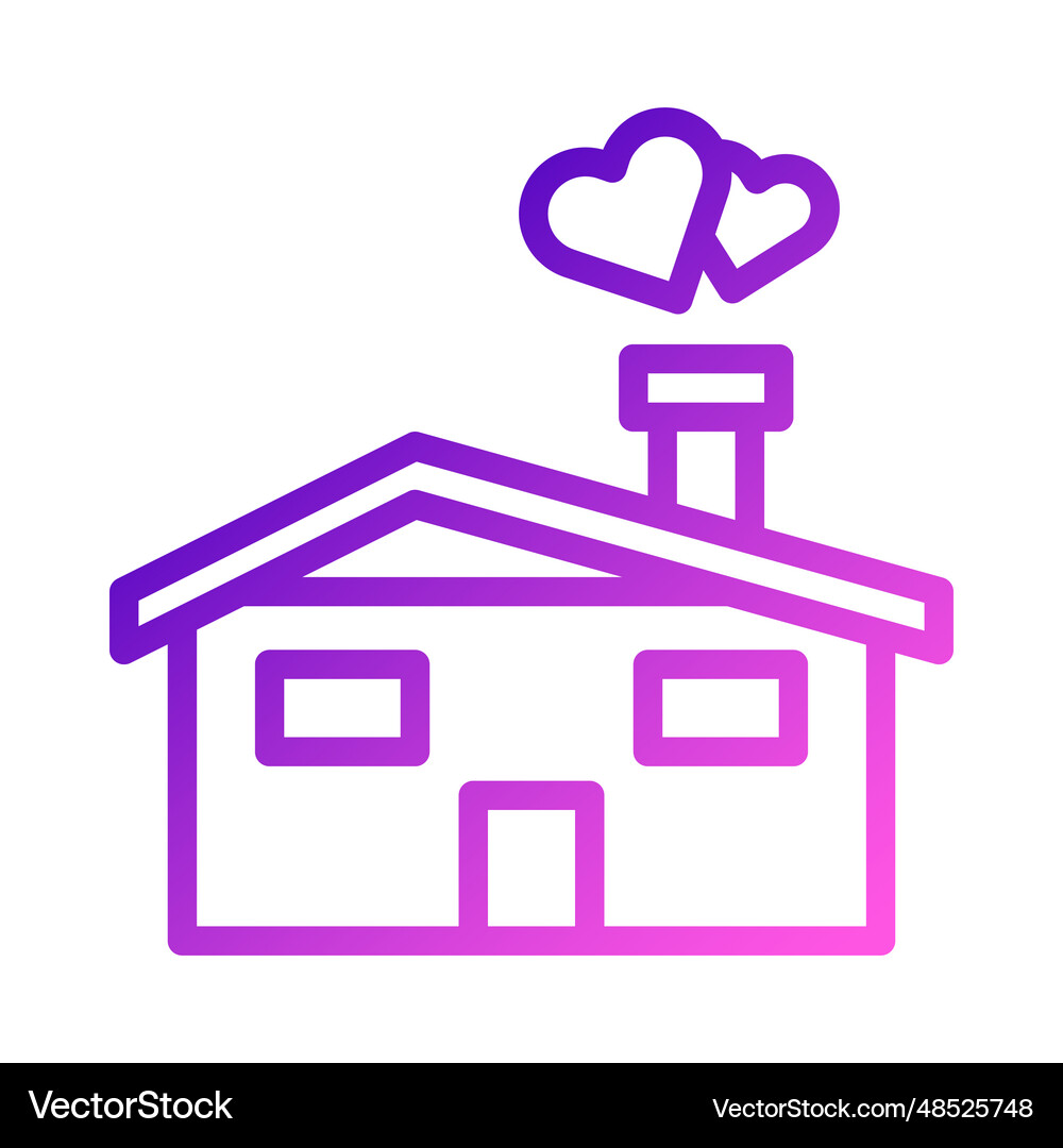 House love icon gradient purple pink style Vector Image