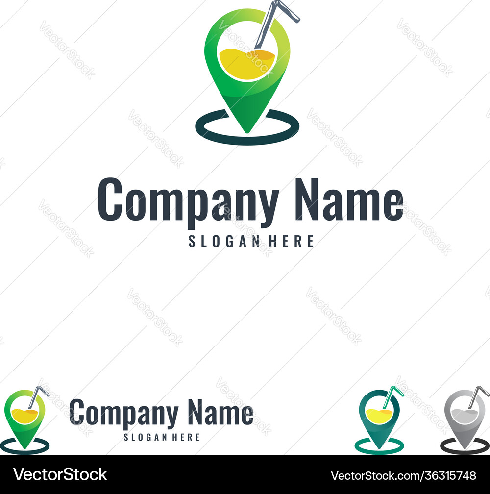 Local juice drink logo designs template point Vector Image