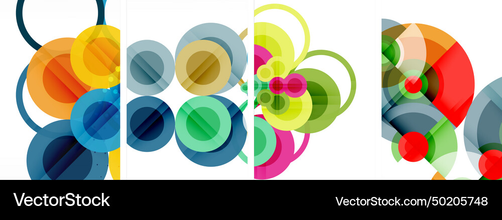 Set of circles geometric abstract posters Vector Image