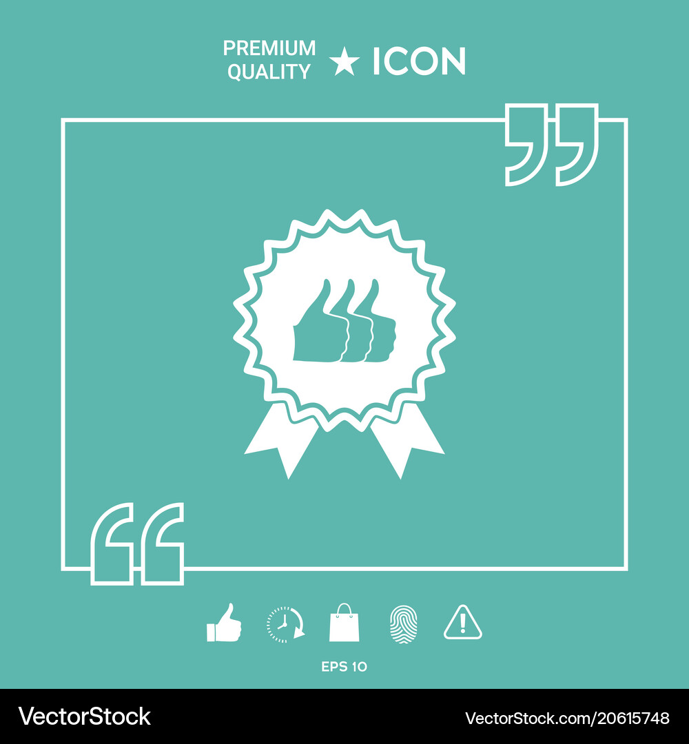 Three symbols thumb up gesture - label Royalty Free Vector