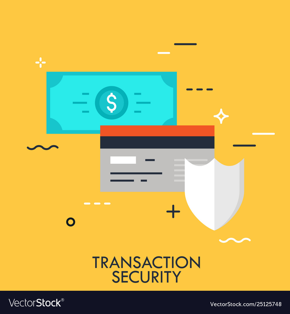 Transaction security flat concept Royalty Free Vector Image