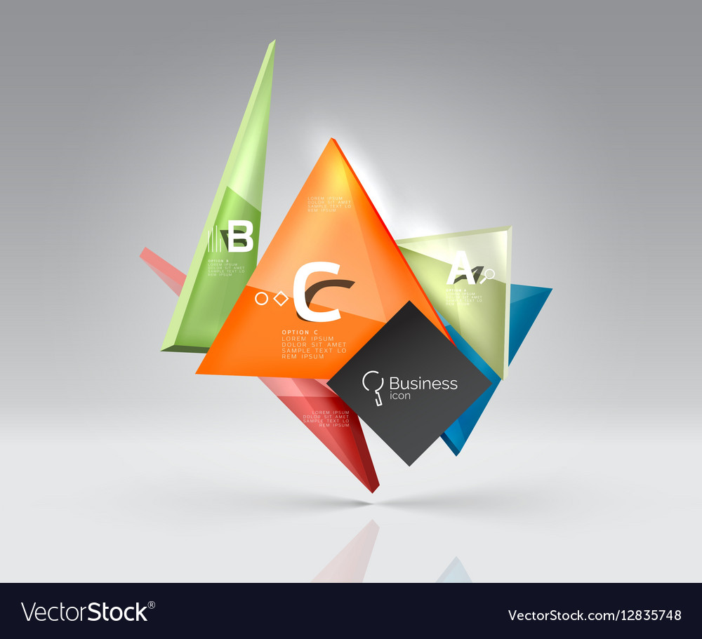 Triangle layout business template infographic Vector Image