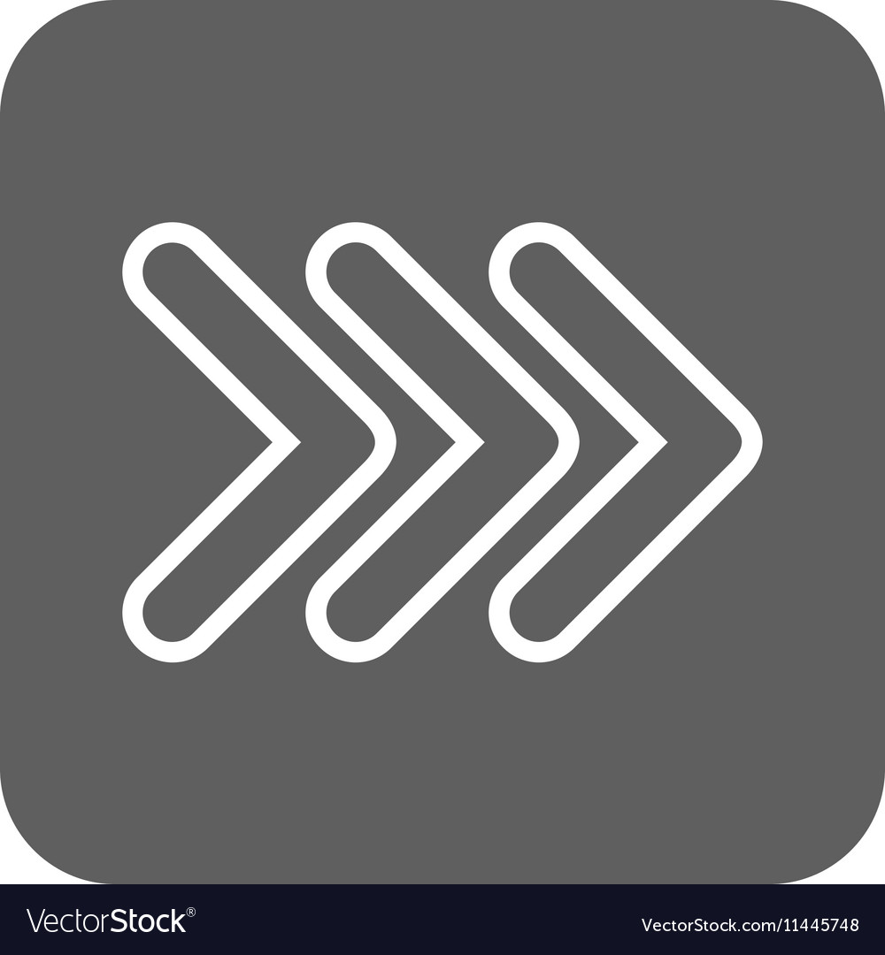 Triple pointer right flat squared icon Royalty Free Vector
