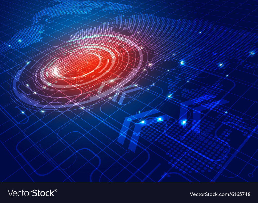 World map with technology background Royalty Free Vector