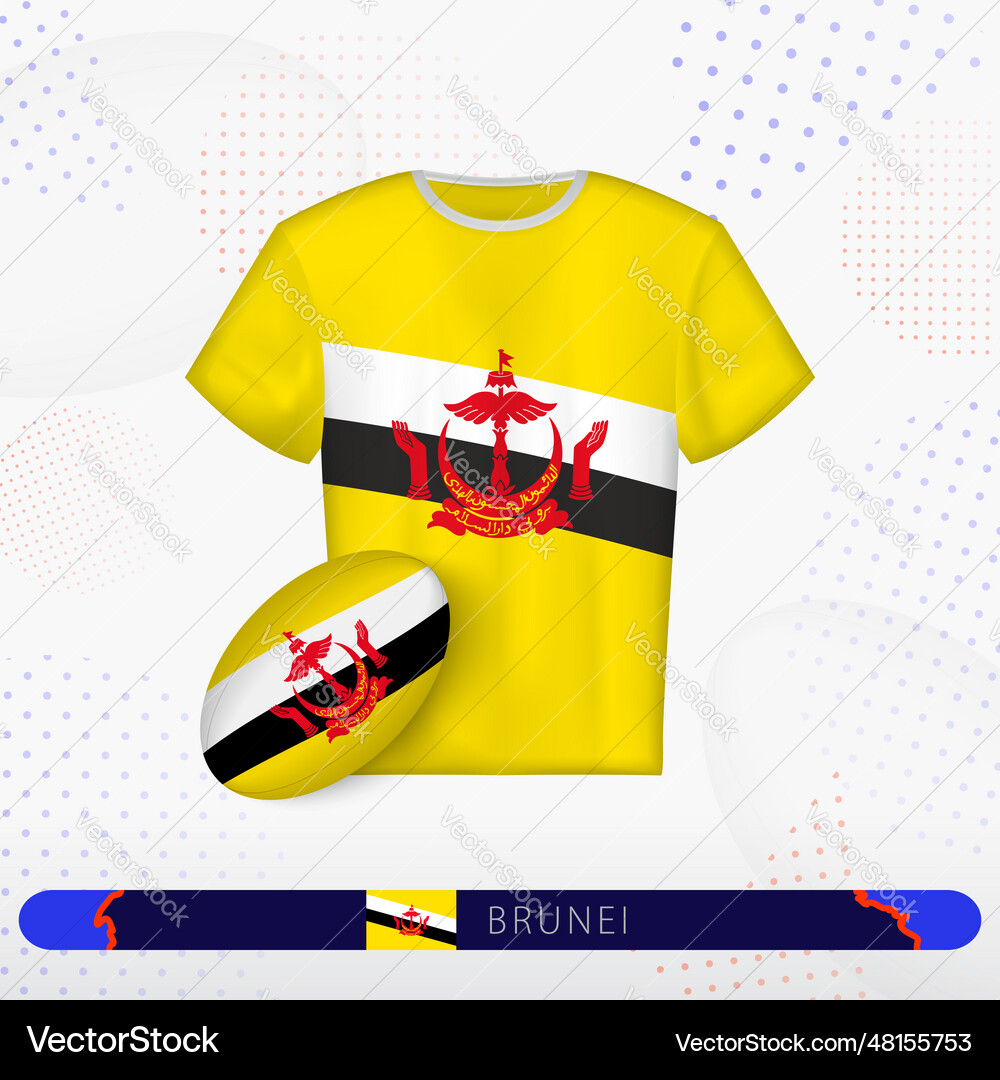 Brunei rugby jersey with ball Royalty Free Vector Image