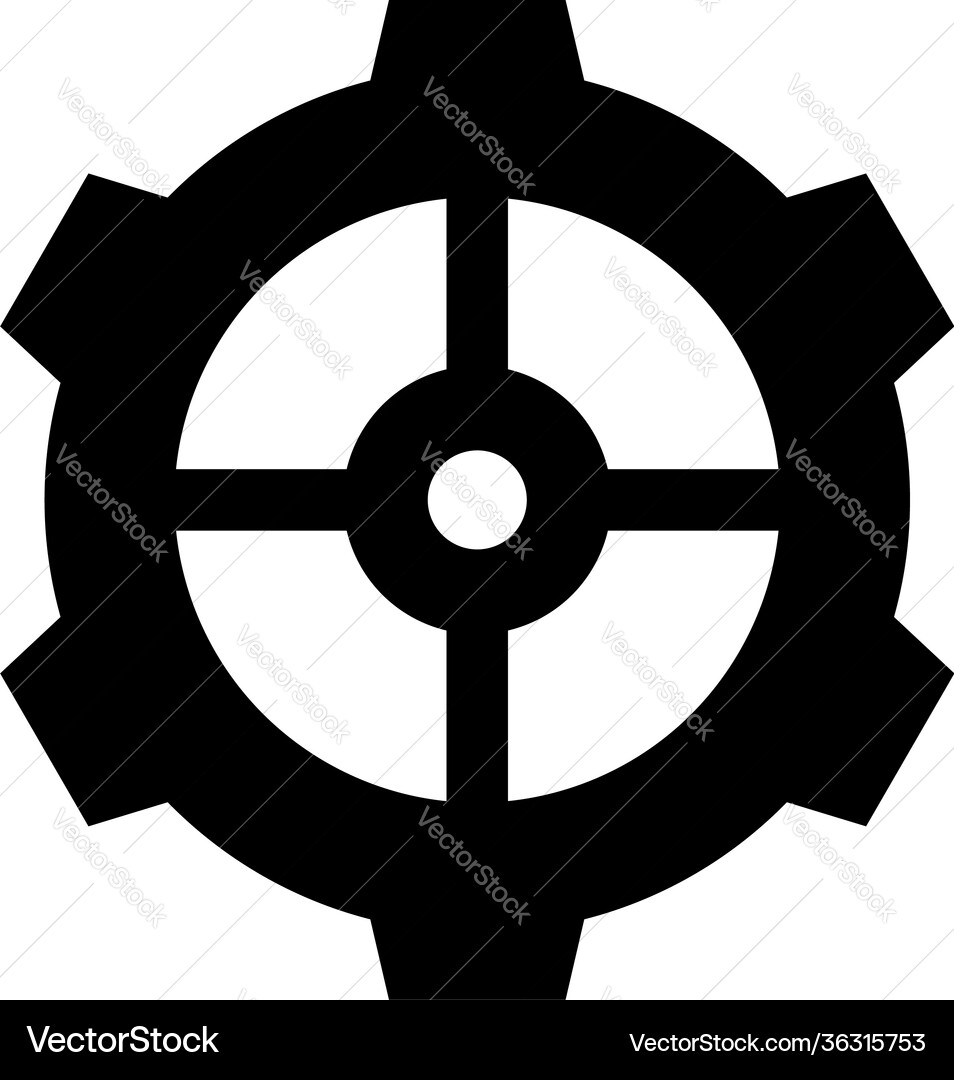 Gear mechanic silhouette icon Royalty Free Vector Image