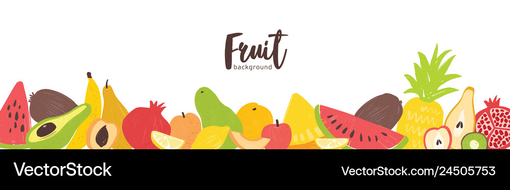 Horizontal banner template with fresh organic Vector Image