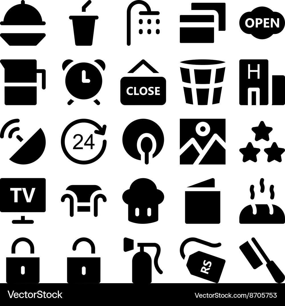 Hotel and restaurant icons 5 Royalty Free Vector Image