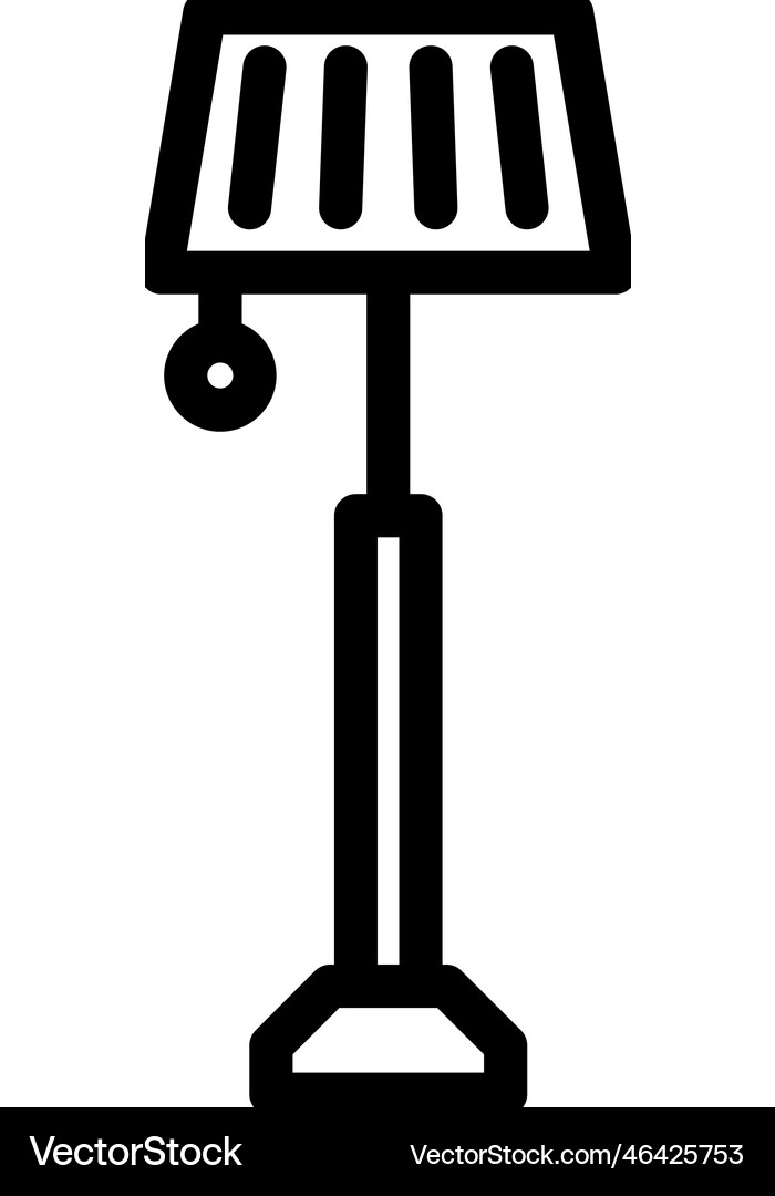 Lamp floor bedroom interior line icon Royalty Free Vector