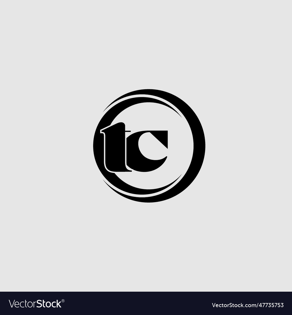Letters tc simple circle linked line logo Vector Image