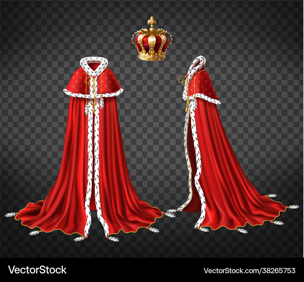 Medieval monarch royal garment realistic Vector Image