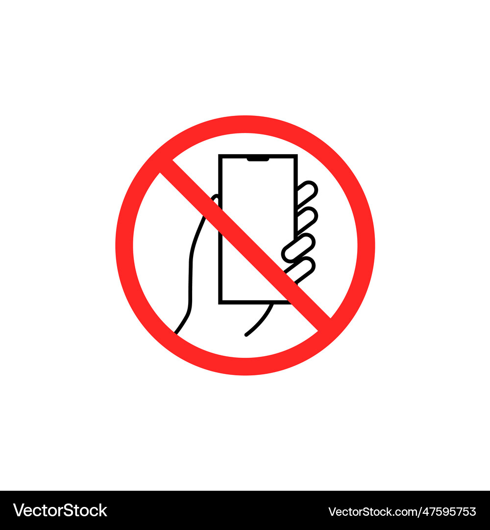 No cell phone sign icon talking and calling Vector Image