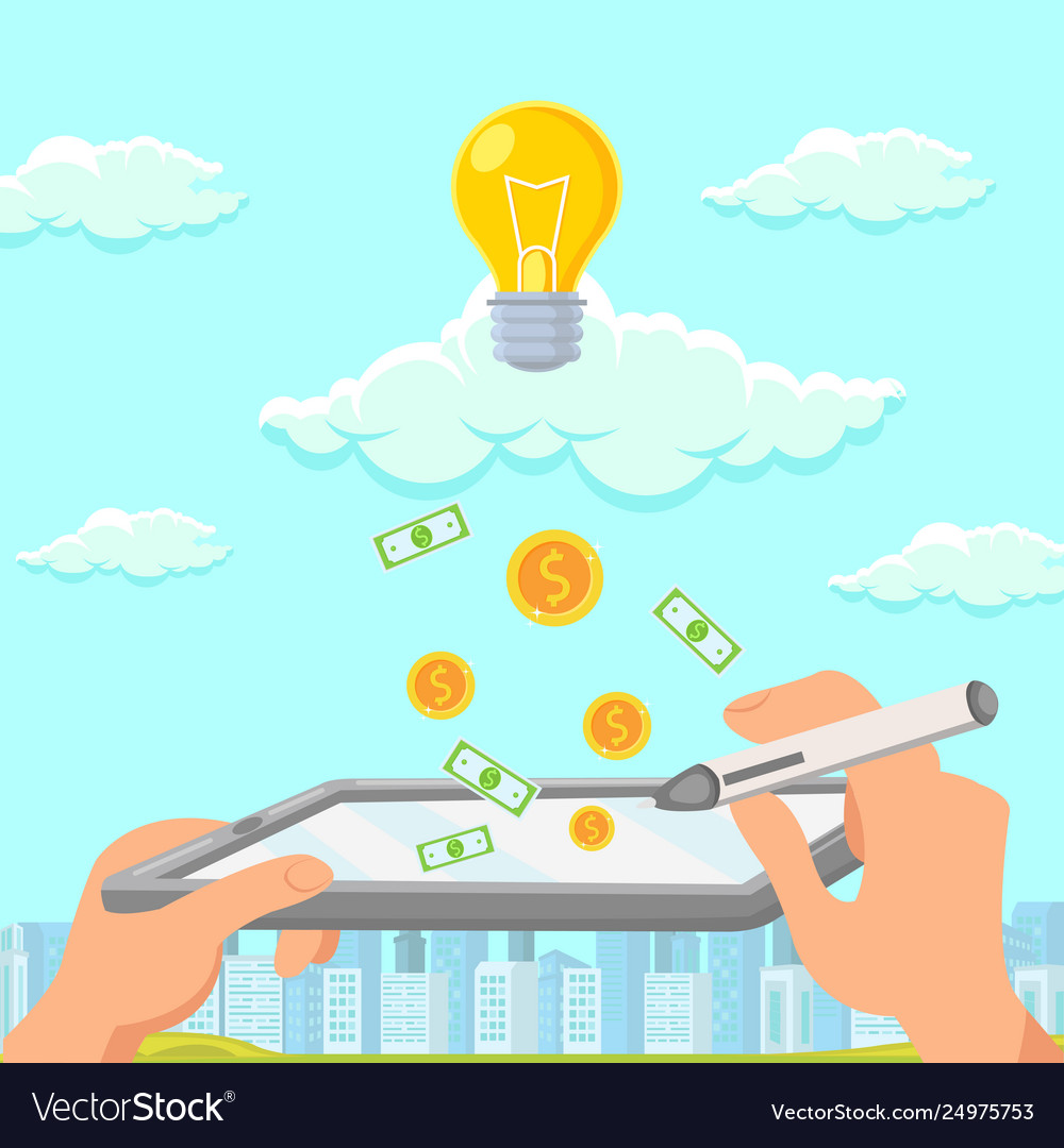 Startup digital monetization system Royalty Free Vector