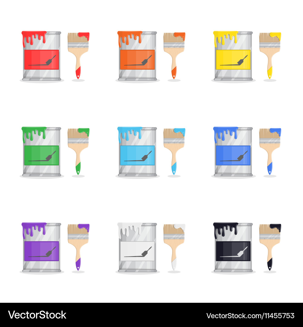 Tin of paint with brush Royalty Free Vector Image