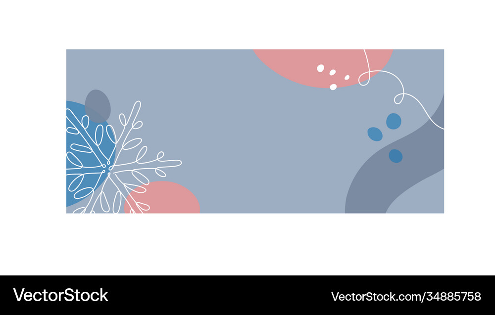 Banner with a snowflake in a linear style Vector Image