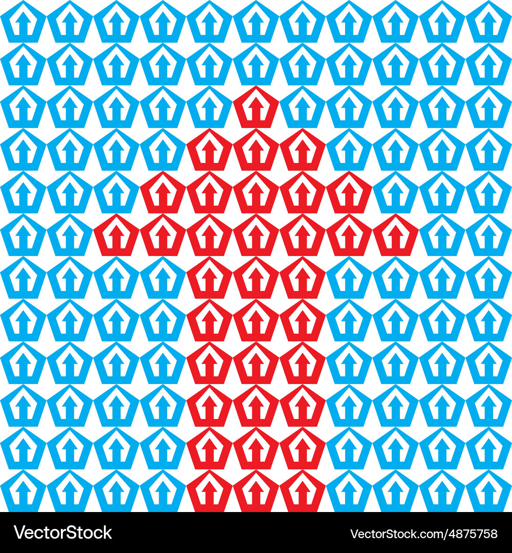 Blue and red arrow icon make stock Royalty Free Vector Image