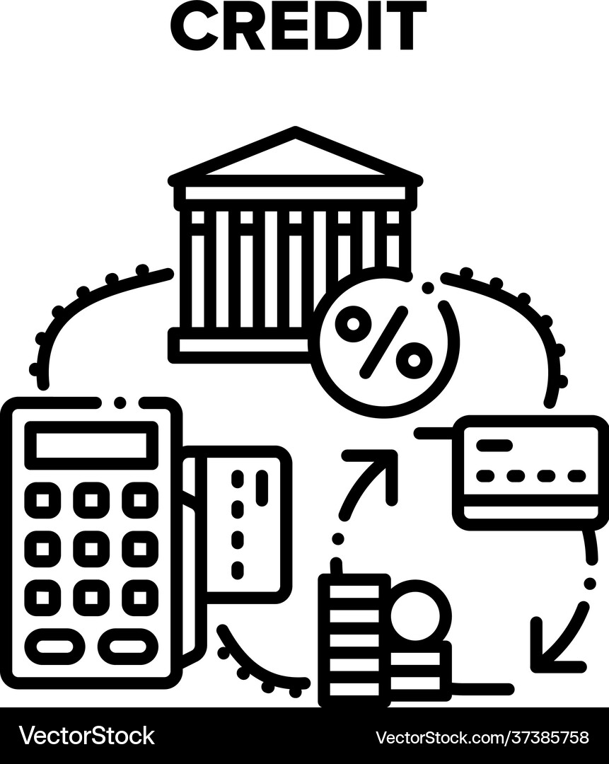 Credit money black Royalty Free Vector Image - VectorStock