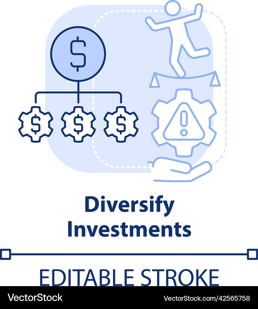 Diversify investments light blue concept icon Vector Image