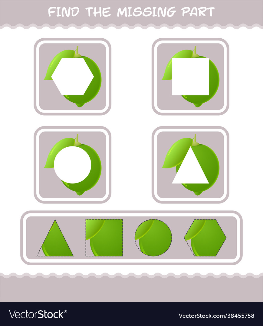 Find missing parts cartoon lime searching Vector Image