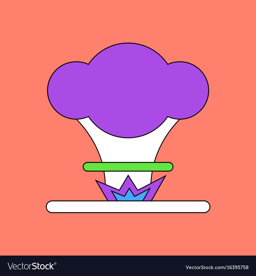 Flat icon design collection nuclear explosion Vector Image