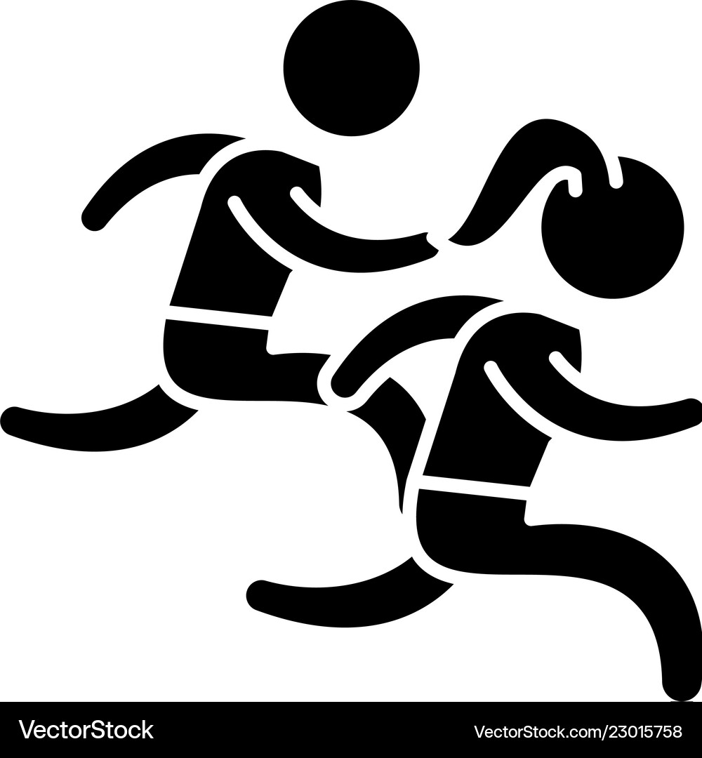 Group run black icon sign on isolated Royalty Free Vector