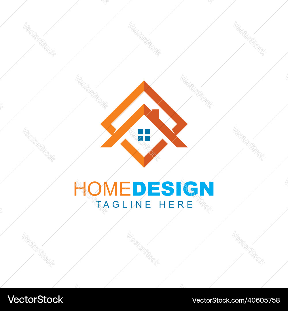 Home design company logo Royalty Free Vector Image