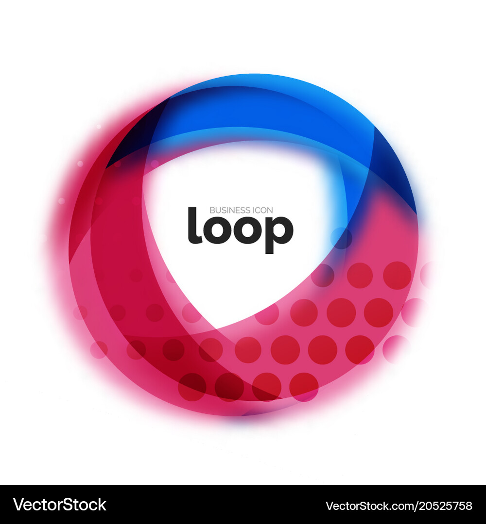 Loop circle business icon created with glass Vector Image