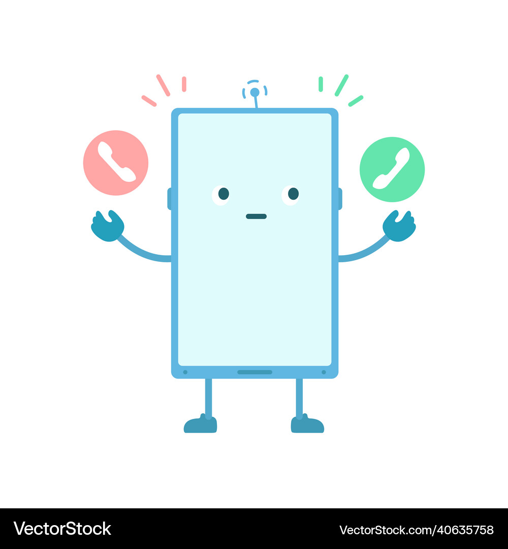 Phone character take a call incoming call Vector Image
