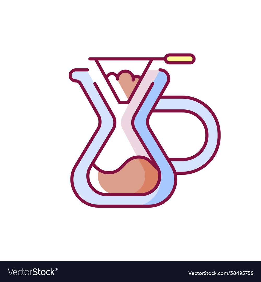 Pour over coffee maker rgb color icon Royalty Free Vector